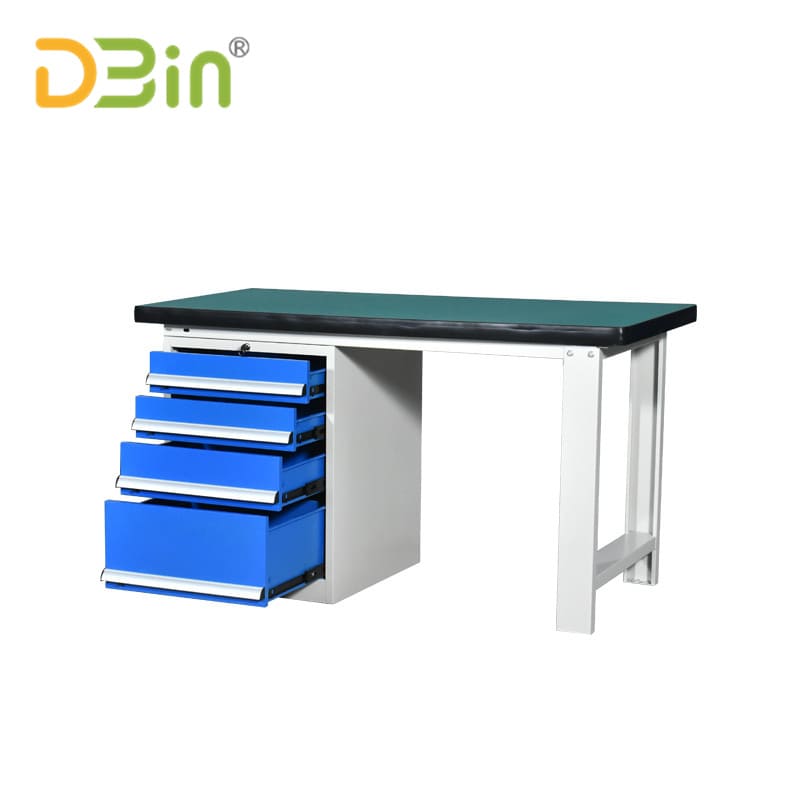 Steel Tool Desk With Single Cabinet-DBin Office Furniture