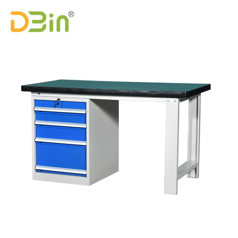 Steel Tool Desk With Single Cabinet-DBin Office Furniture