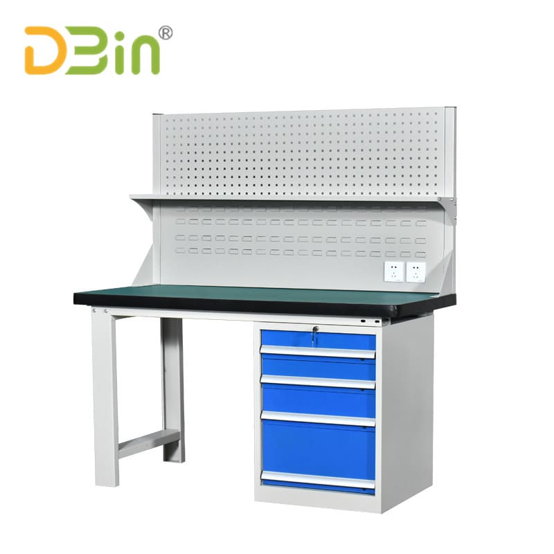Steel Tool Desk With Single Cabinet-DBin Office Furniture