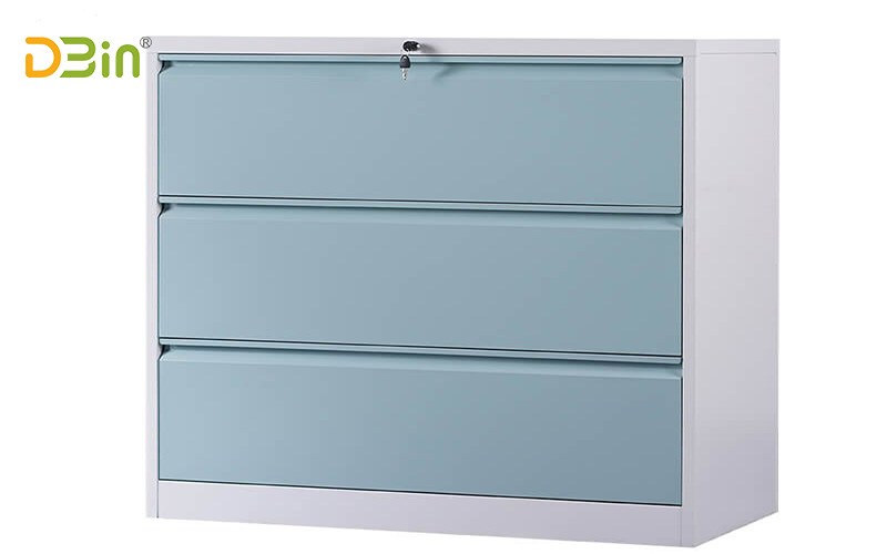blue 3 drawer horizontal file cabinet manufacturer-DBin Office Furniture